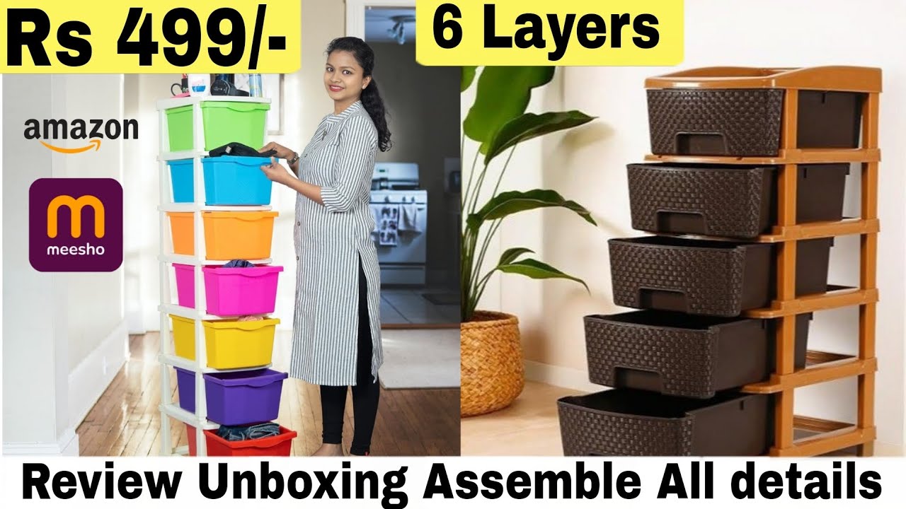 Meesho Modular Plastic Drawer | Organiser box drawer 6 layer | Drawer ...