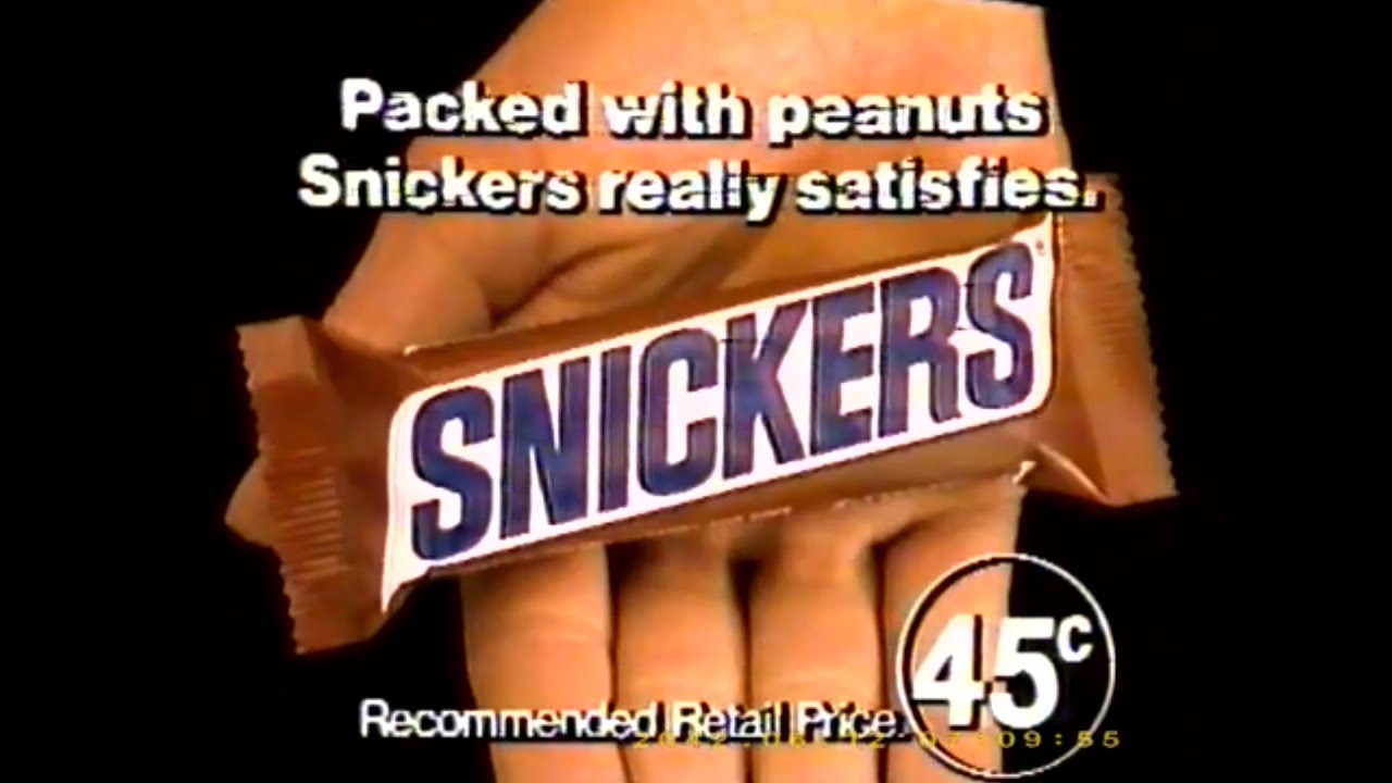 Snickers TV Ad 1986 Australia 'SNICKERS BAR 45CENTS' - YouTube