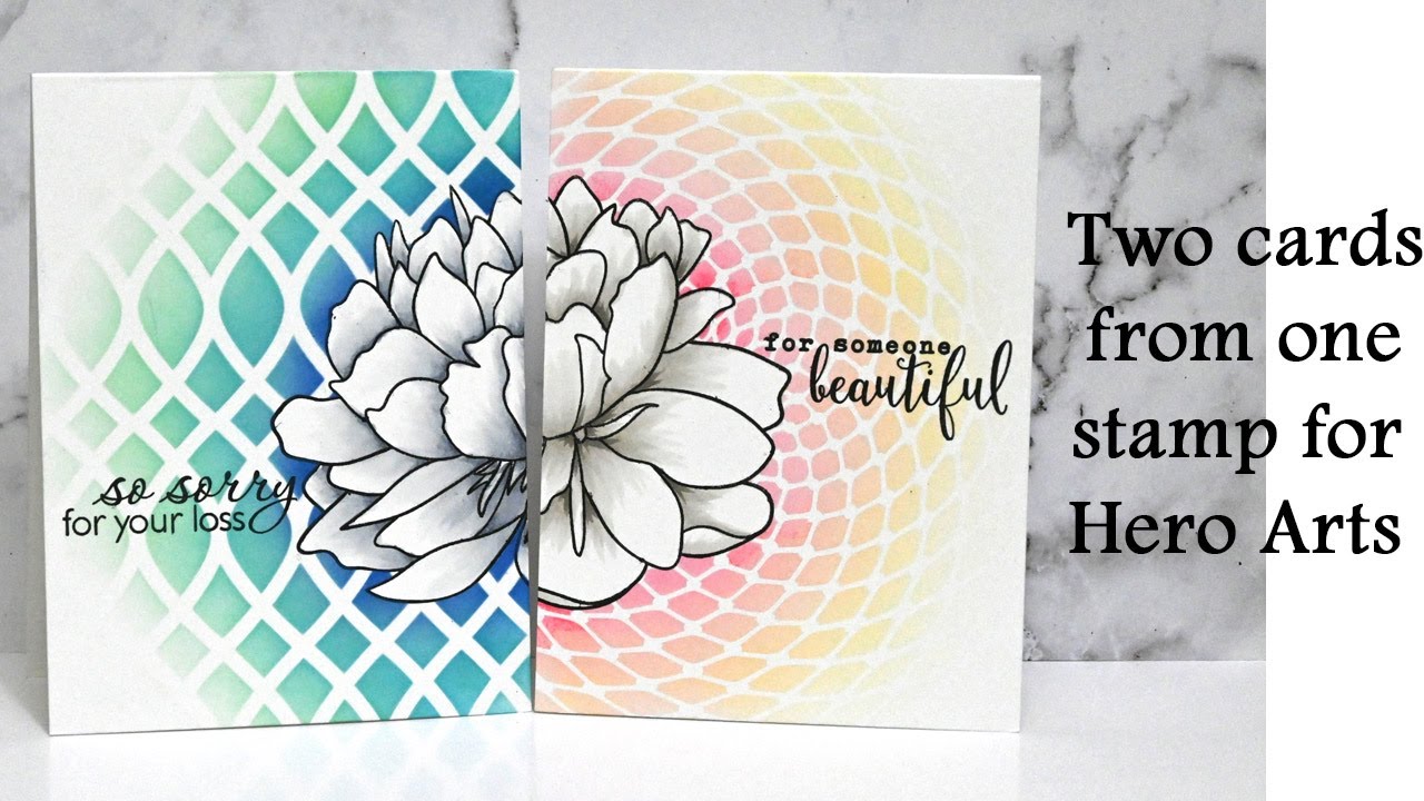 Two for one, one-layer cards for Hero Arts - YouTube