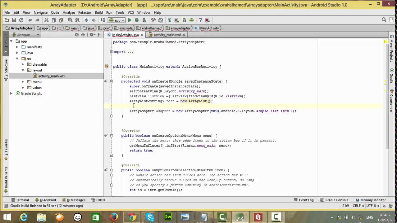 Android Arrayadapter Youtube