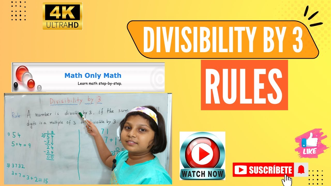 Divisibility Rule for 3 | Divisibility by 3 | Test of Divisibility by 3 ...