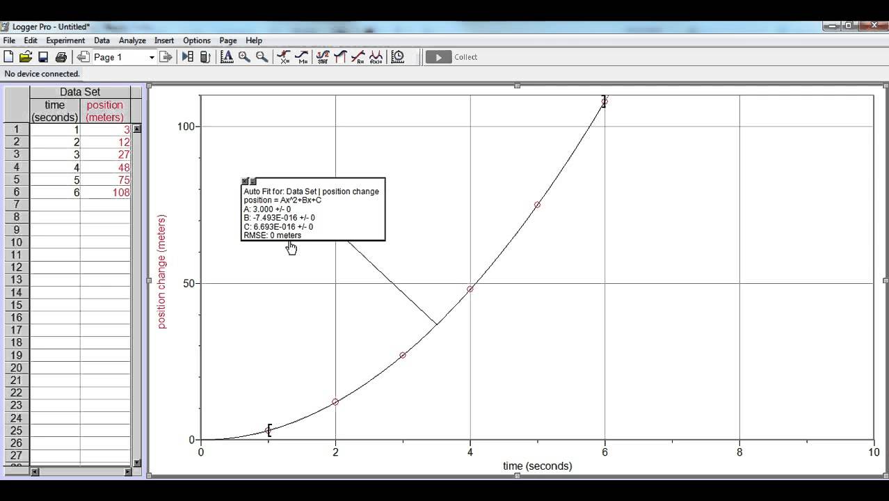 LoggerPro Linearizing a Quadratic Function - YouTube
