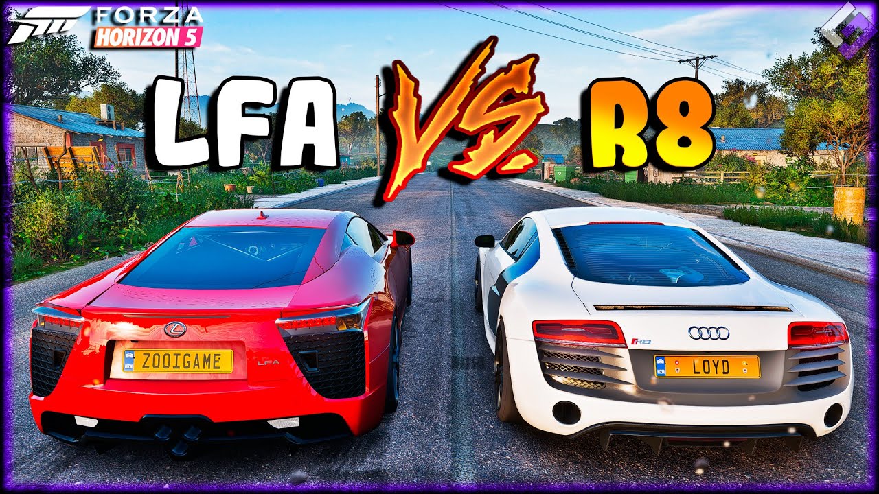 FORZA HORIZON 5 - AUDI R8 2013 vs LEXUS LFA - YouTube
