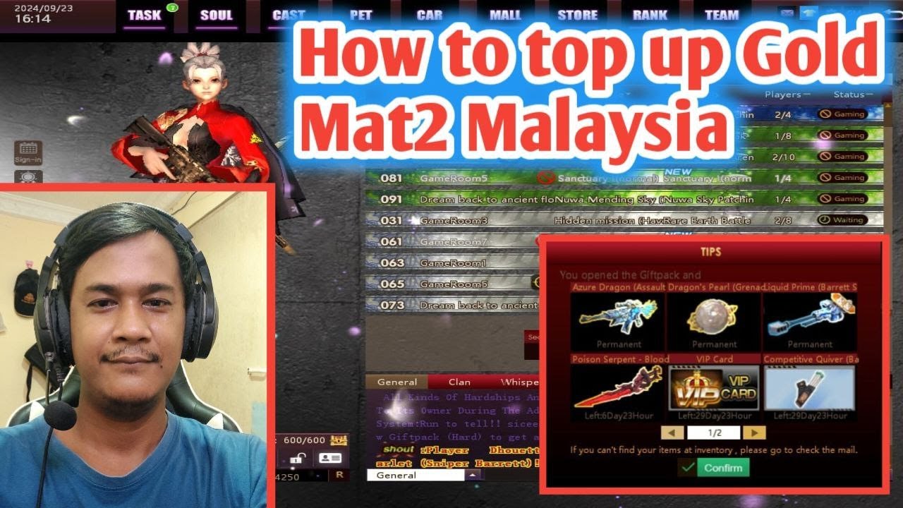 how to top up Gold mat2 Malaysia-by ak2 kh #反恐行动online - YouTube