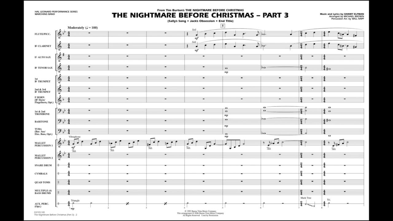 The Nightmare Before Christmas - Part 3 by Danny Elfman/arr. Michael ...