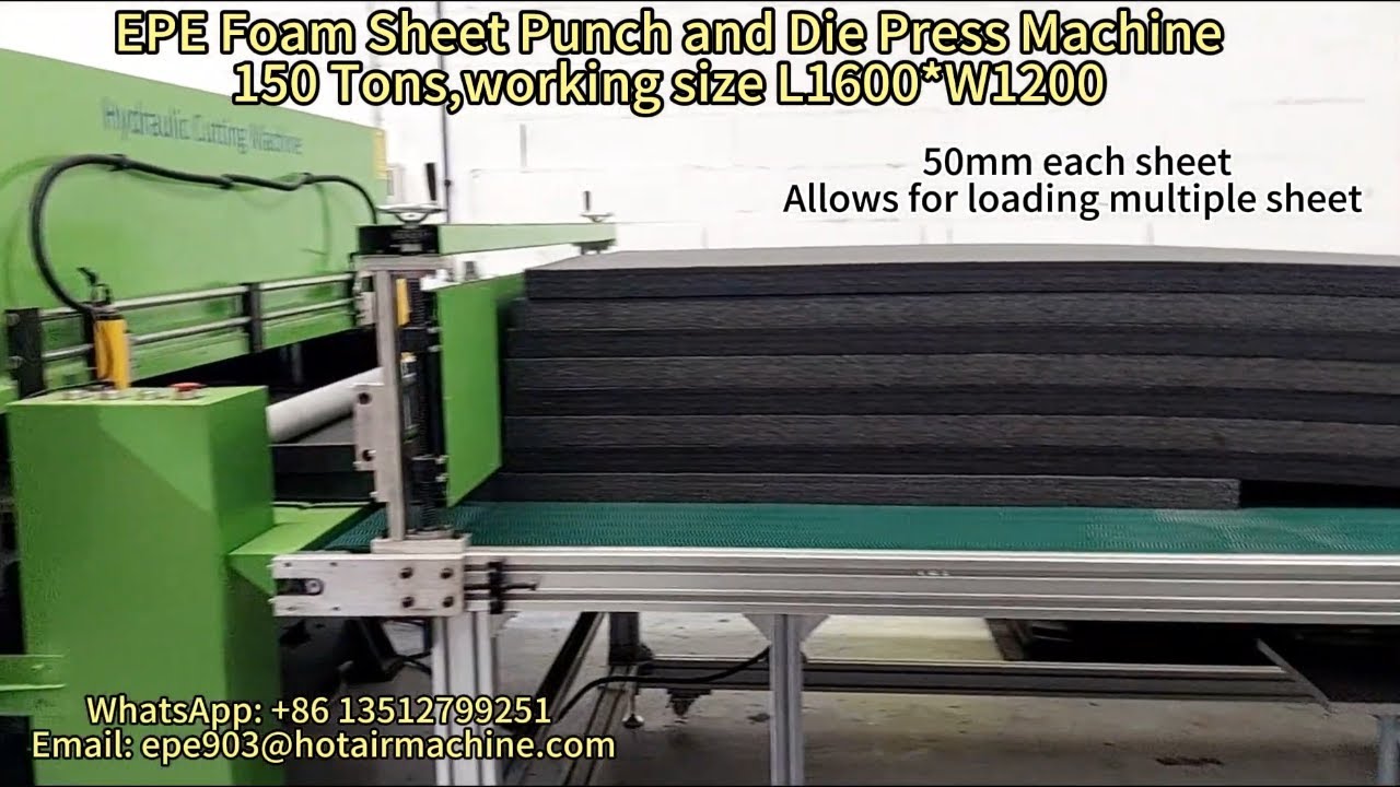 EPE Foam Sheet Punch and Die Press Machine | 150 Tons | Die Press 50mm ...
