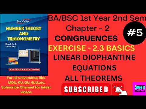 Ex - 2.3 Basics Congruences || Exercise 2.3 Number Theory|| Congruences ...