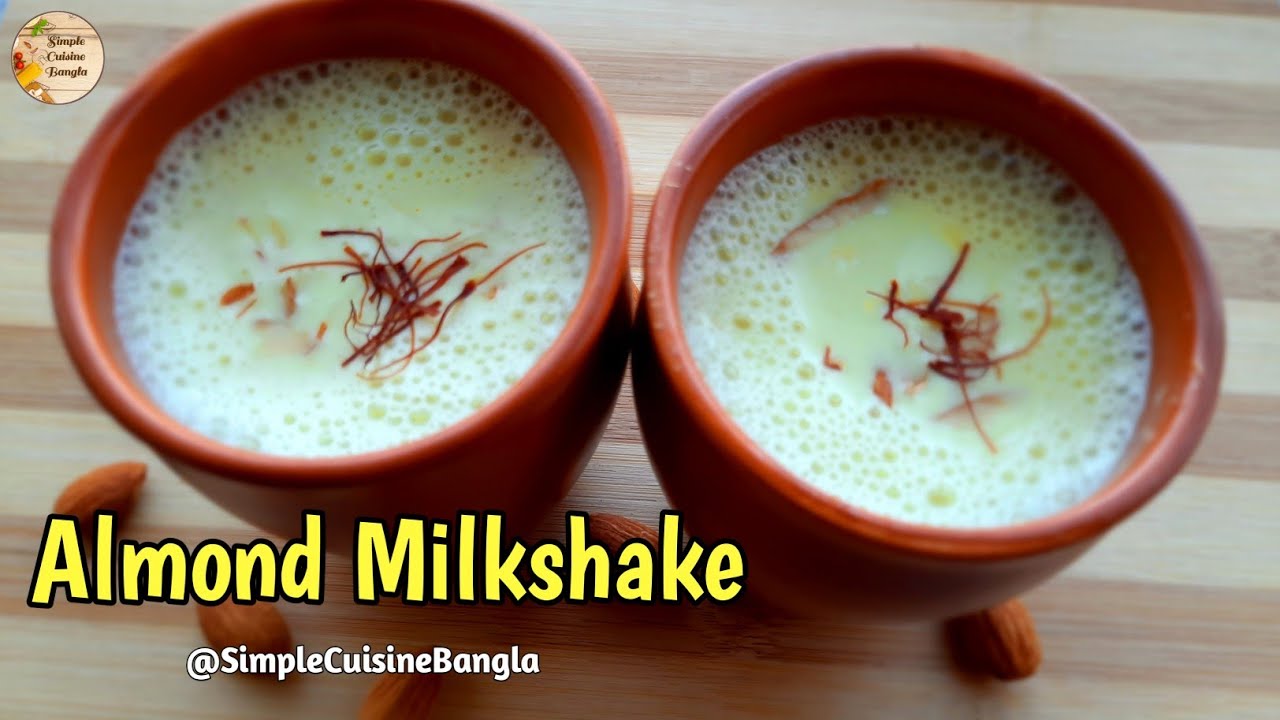 Badam Kesar Milkshake | Saffron Milk Recipe | আলমন্ড মিল্ক সেক | Badam ...