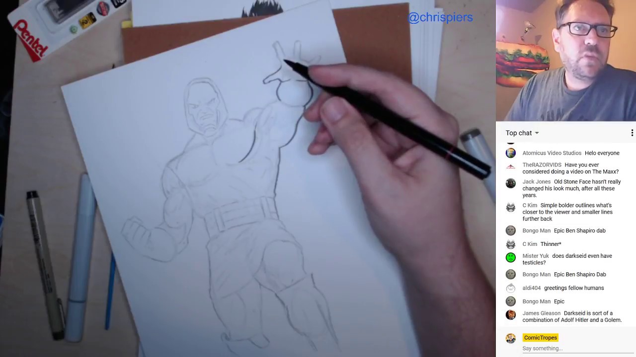 Drawing Darkseid - Comic Tropes Art Livestream - YouTube