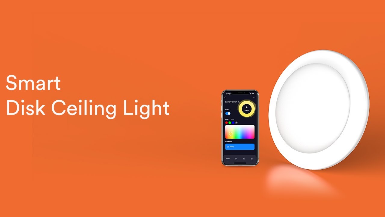 Smart LED Disk Ceiling Light 15W 5/6 inch - YouTube