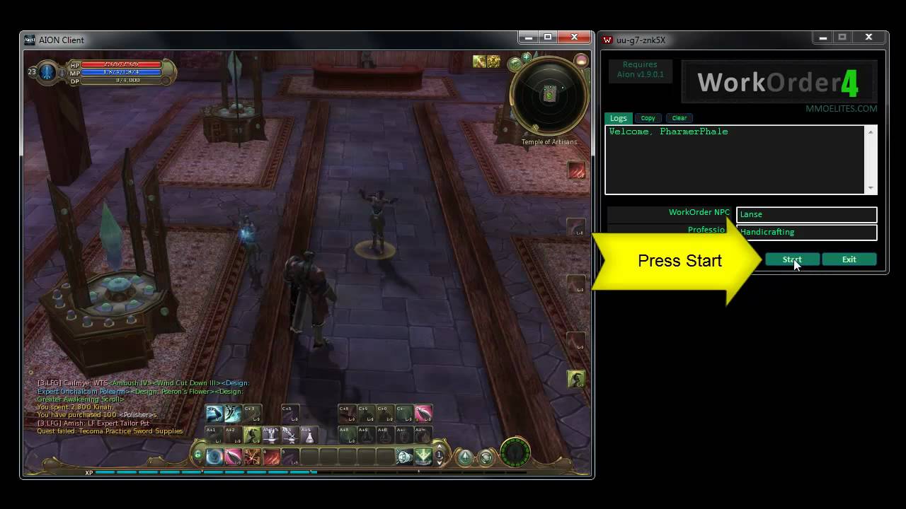 Aion Crafting Bot WorkOrder4 - MMOElites.com - YouTube