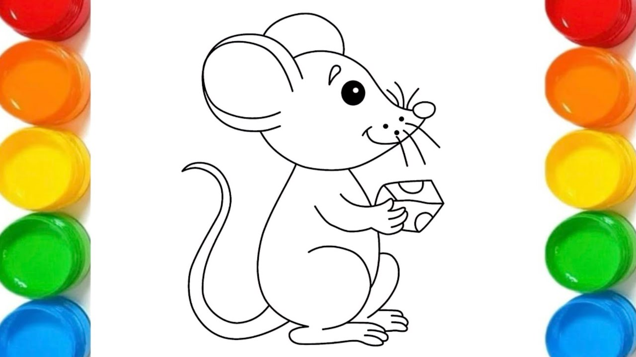 How to Draw a Mouse 🐁 Drawing,Coloring Cute Mouse For Kids & Toddlers ...