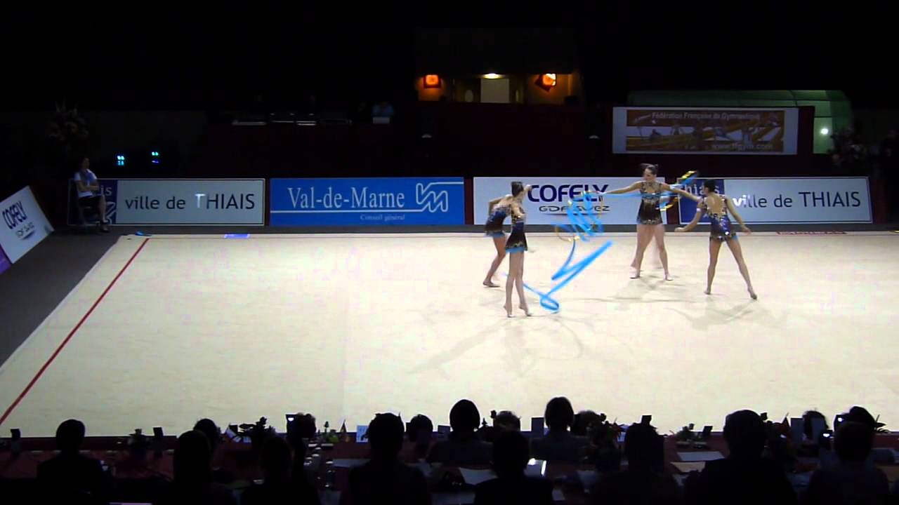 Gymnastique rythmique ensemble Russe Rubans Cerceaux Thiais 2011 - YouTube