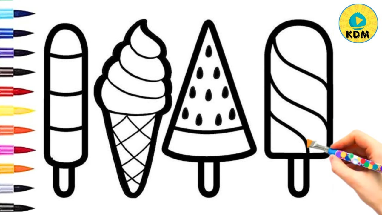 SWEET ICE CREAM CANDY EASY DRAWING FOR KIDS| HOW TO DRAW| SIMPLE ...