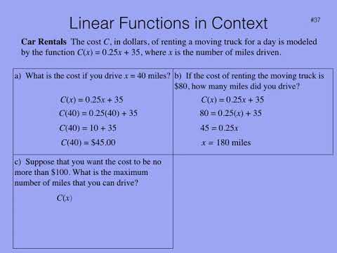 Linear Functions in Context - YouTube