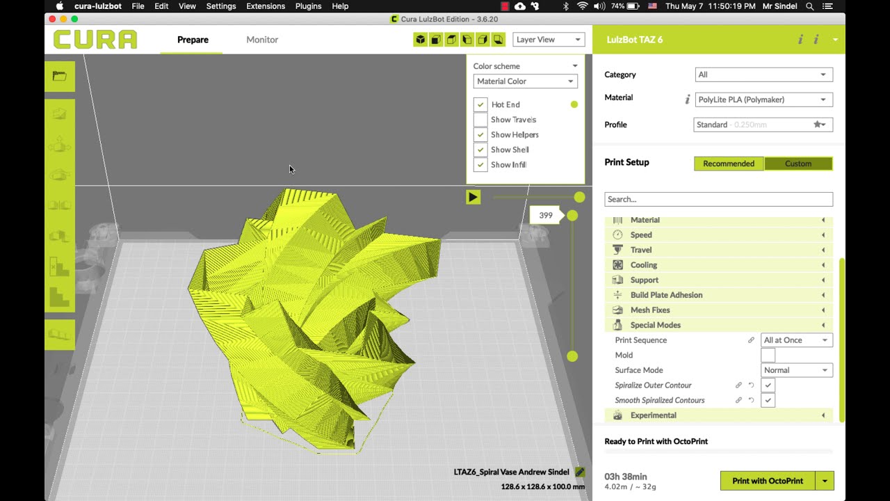 Spiral Vase with OpenScad - YouTube