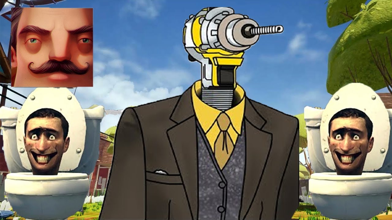Hello Neighbor - My New Neighbor Skibidi Toilets Drill Man Act 2 Hole ...