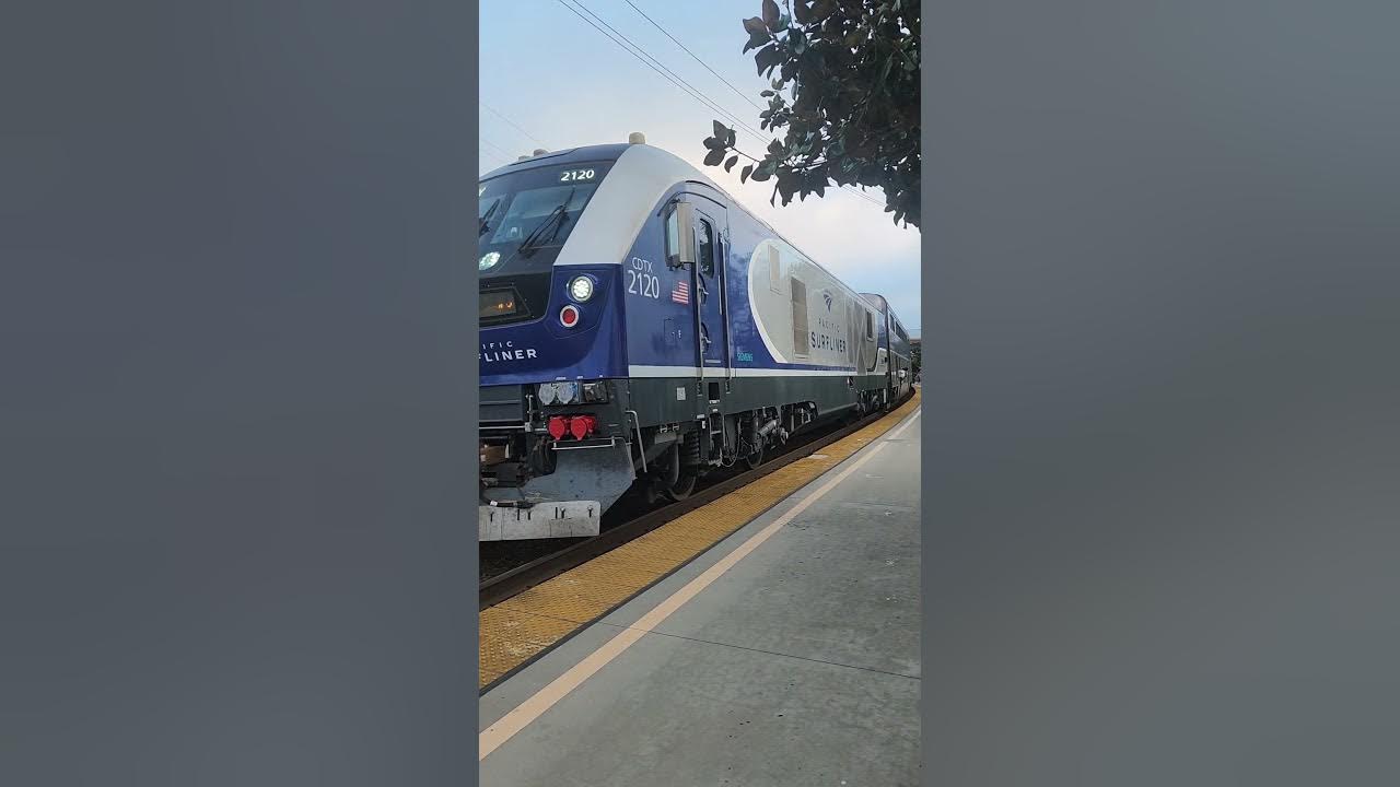 Amtrak surfliner a777 in oxnard - YouTube