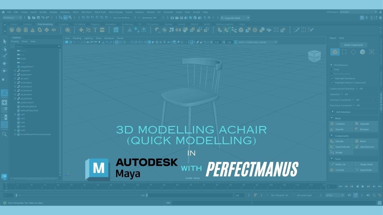 Beginner Tutorial: How to Create a Chair in Maya | PerfectManus - YouTube