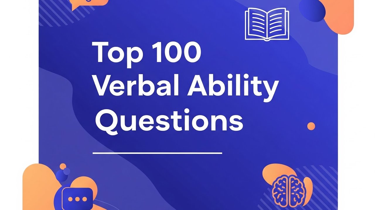 Top 100 Verbal Ability Questions for Placements & Competitive Exams ...