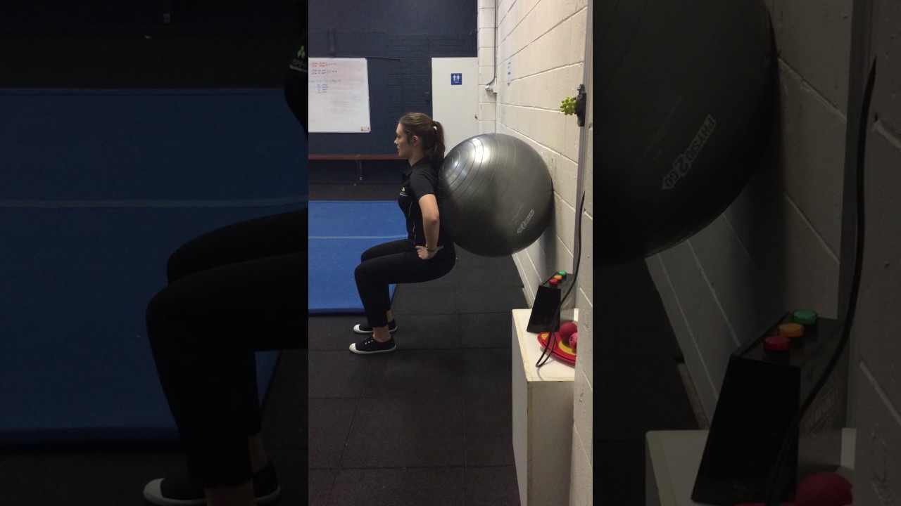 Exercise Ball Wall Squats - YouTube