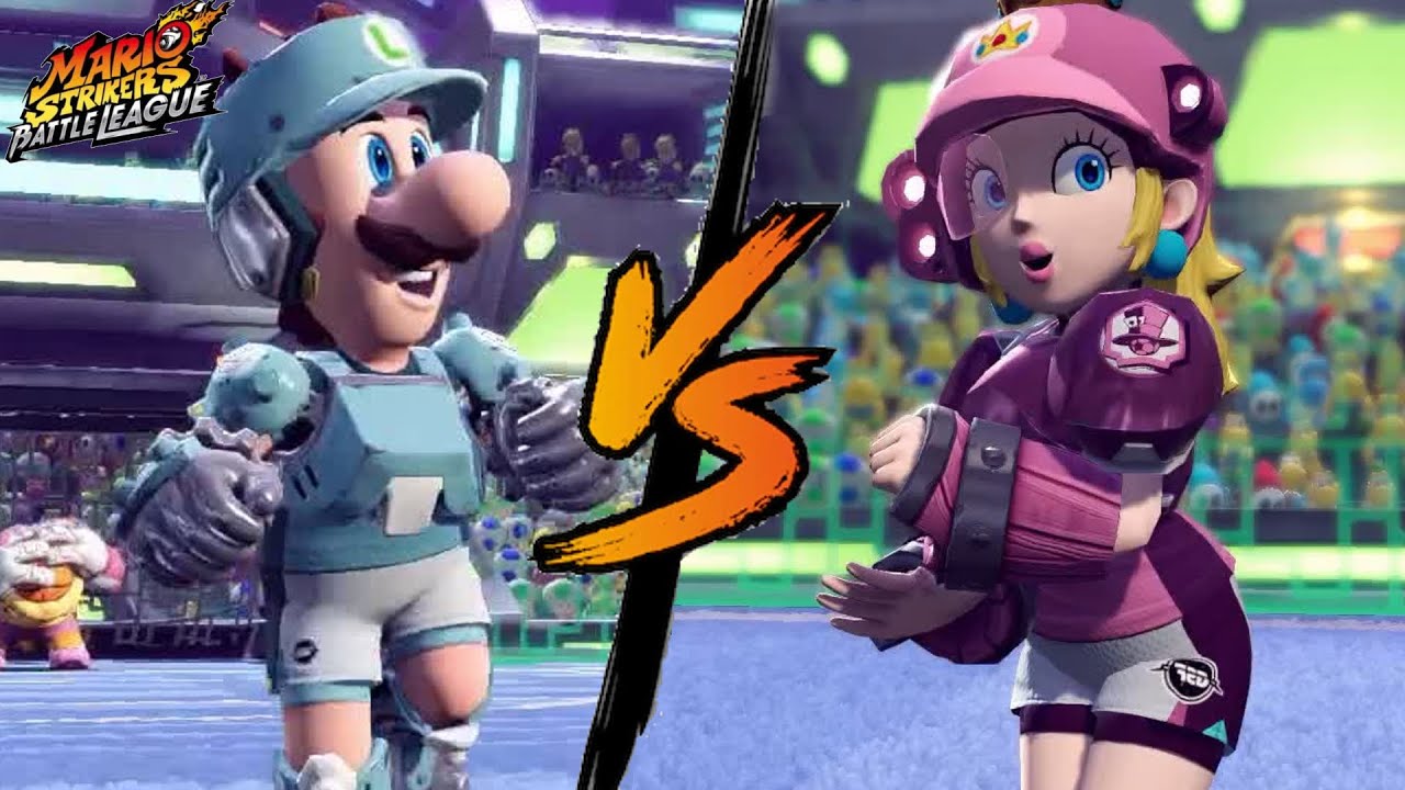 Mario Strikers Battle League #128 - Luigi vs Peach - YouTube