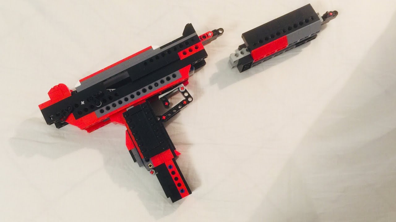 LEGO uzi SMG with silencer [rubberbandgun] -mech. by Janisjanis01 - YouTube