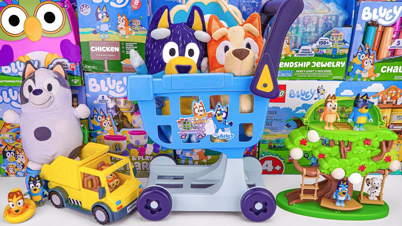 Bluey Toy Collection Unboxing Review 🐾 Bluey Shopping Trolley & Bandit ...