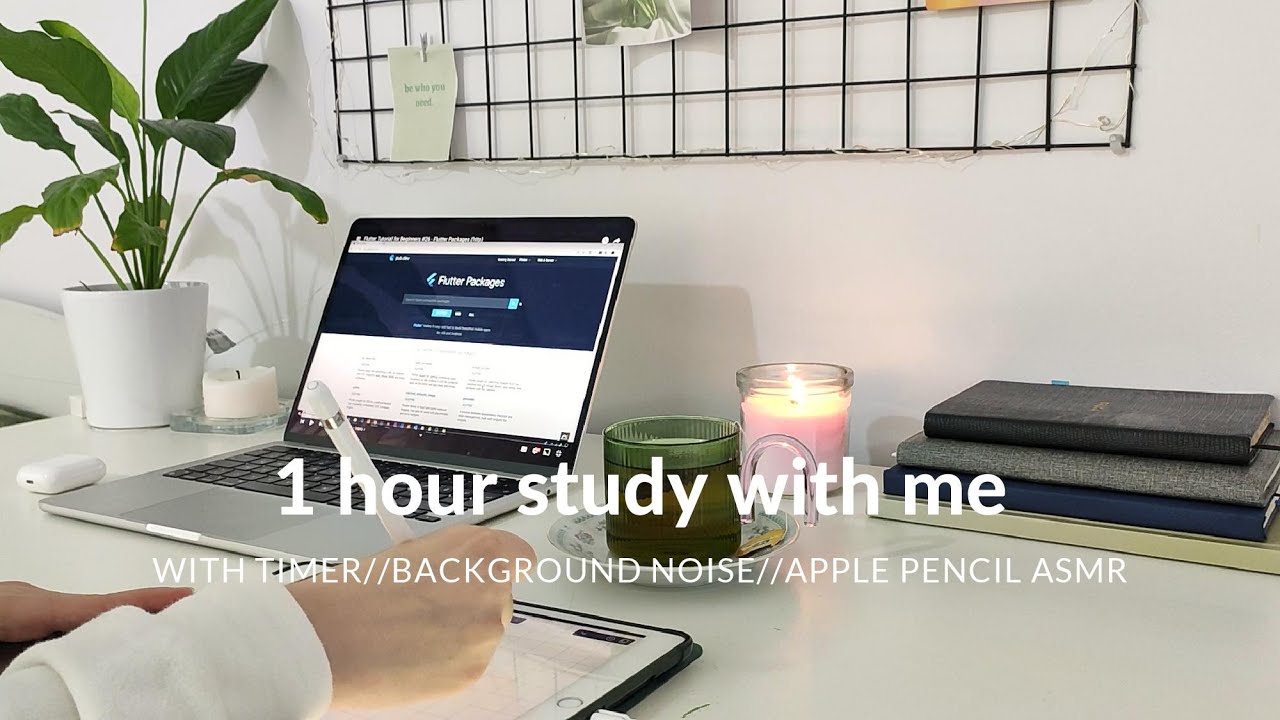1 HOUR STUDY WITH ME | background noise, no music, realtime , with ...
