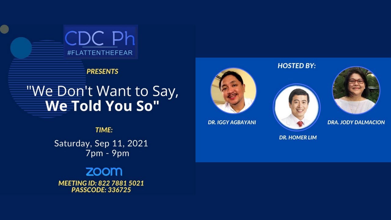 Flatten the Fear by CDC PH - "We Don't Want to Say, We Told You So ...