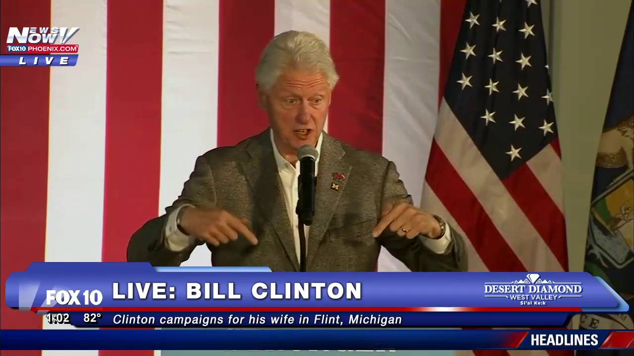 FNN: Bill Clinton Campaigns in Flint, Michigan - YouTube