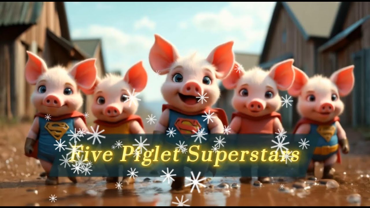 🎶Five Piglet Superstars!🎶 [3D Animation] [Kids Song]🎶🐷 - YouTube