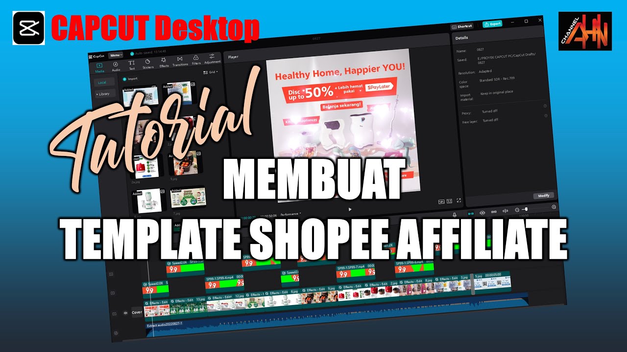 Membuat Template Shopee Affiliate di CapCut PC - YouTube
