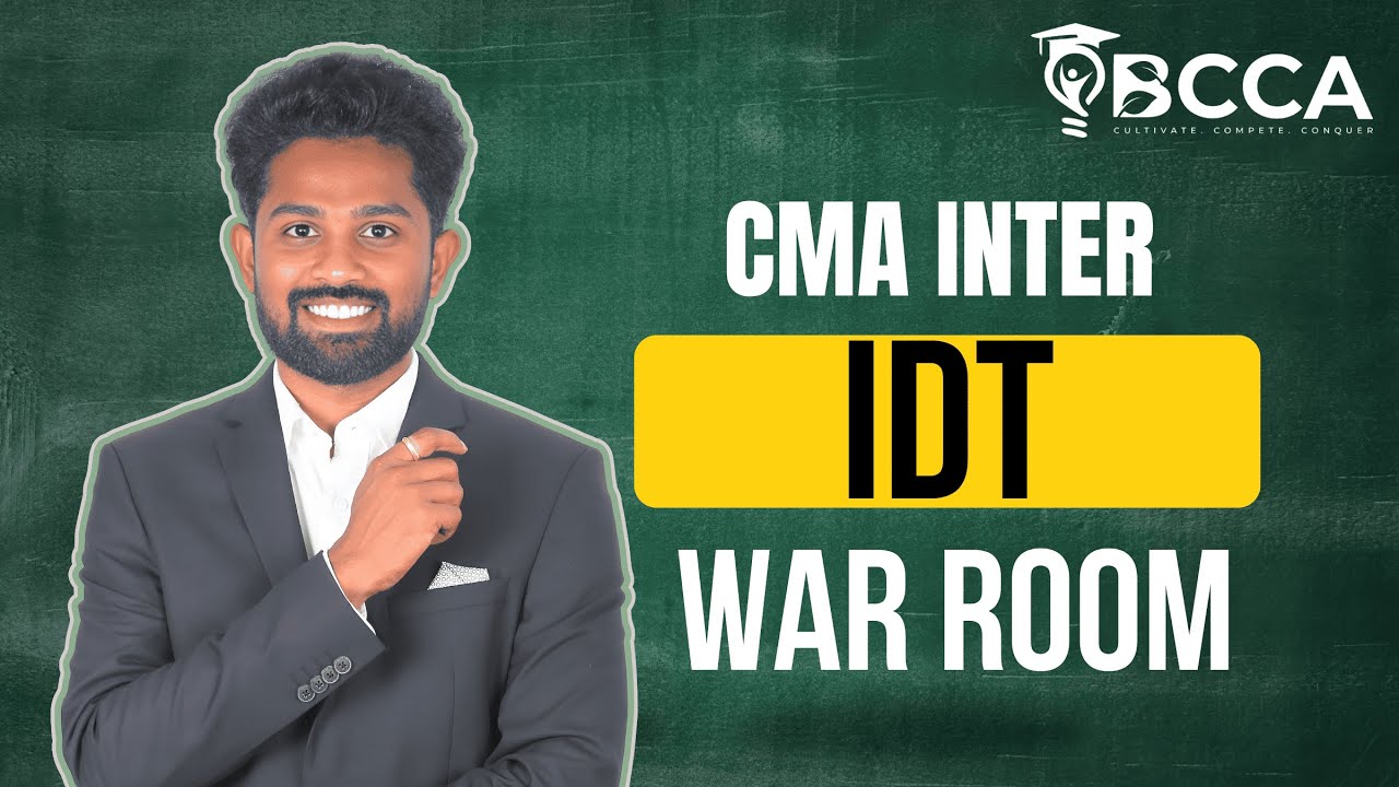 CMA INTER IDT WAR ROOM || BY CA CMA MANIDEEP SIR - YouTube