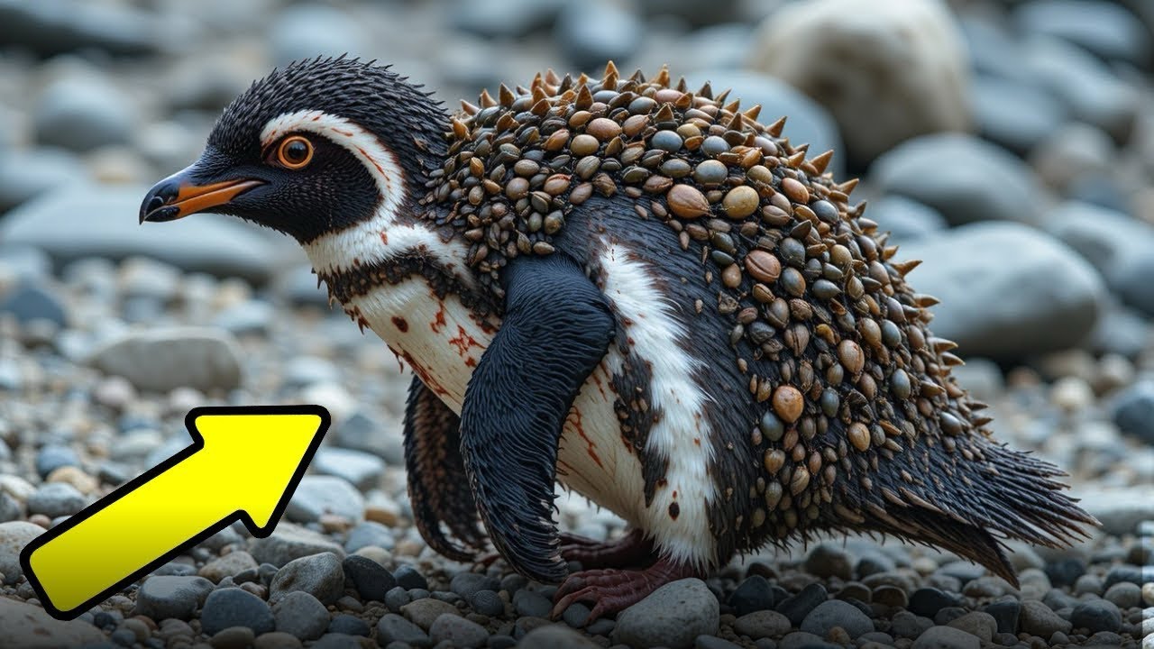 PENGUIN SEVERELY INJURED BY MILLIONS OF BARNACLES RESCUED - YouTube