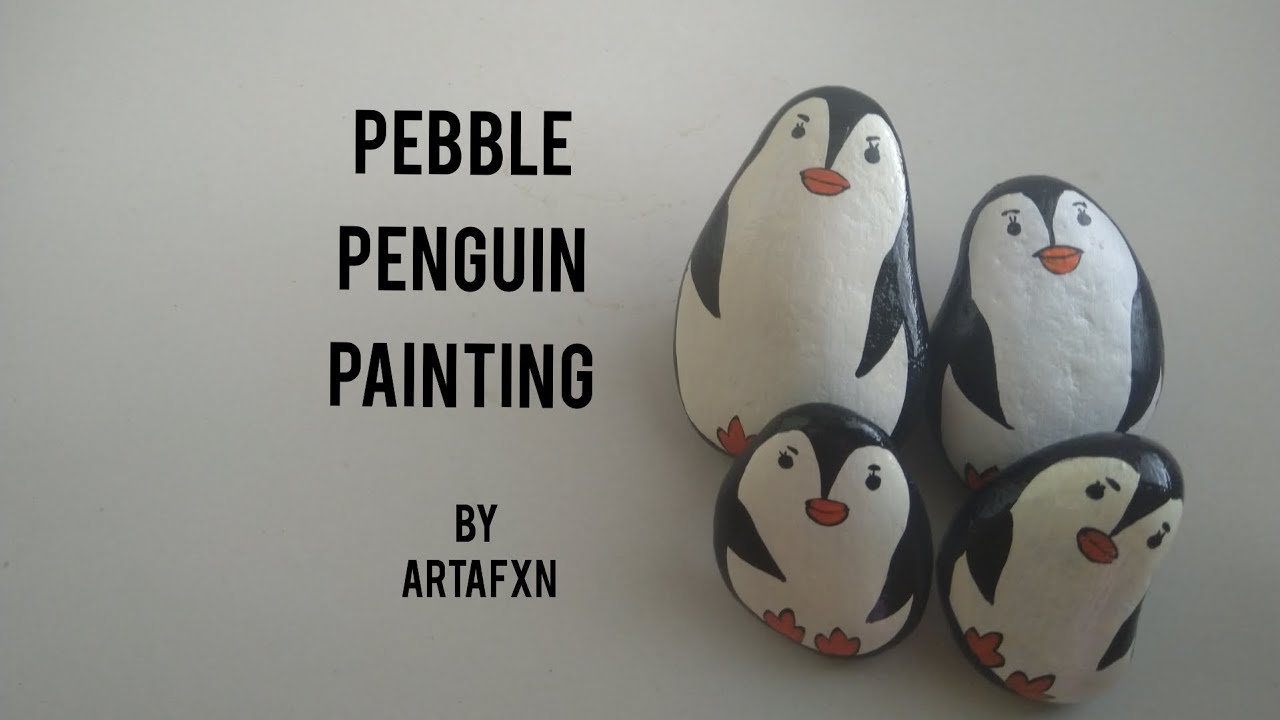 Penguin stone art | How to paint cute and adorable penguins on stones ...