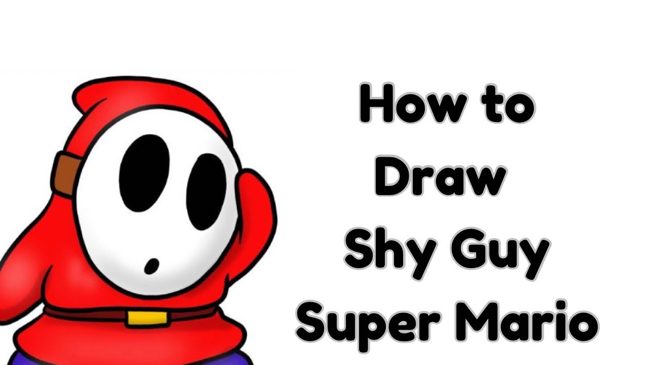 How to draw a shy guy super Mario step by step tutorial - YouTube