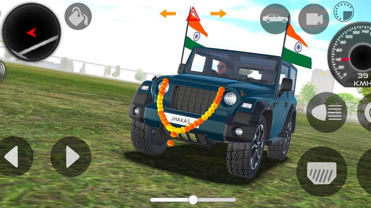 Indian car 3D simulator full video with green and black Thar - YouTube