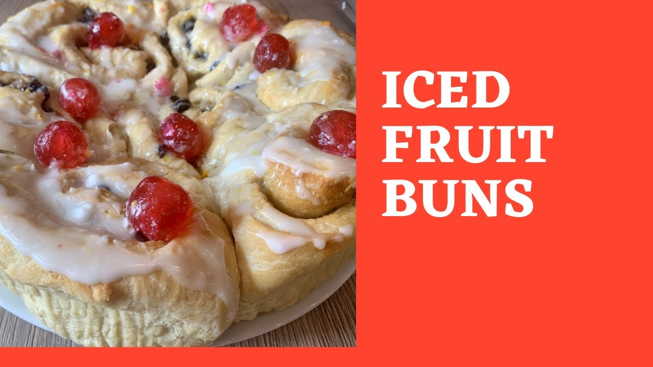 ICED FRUIT BUNS RECIPE / FLUFFY SOFT ICED BUNS - YouTube