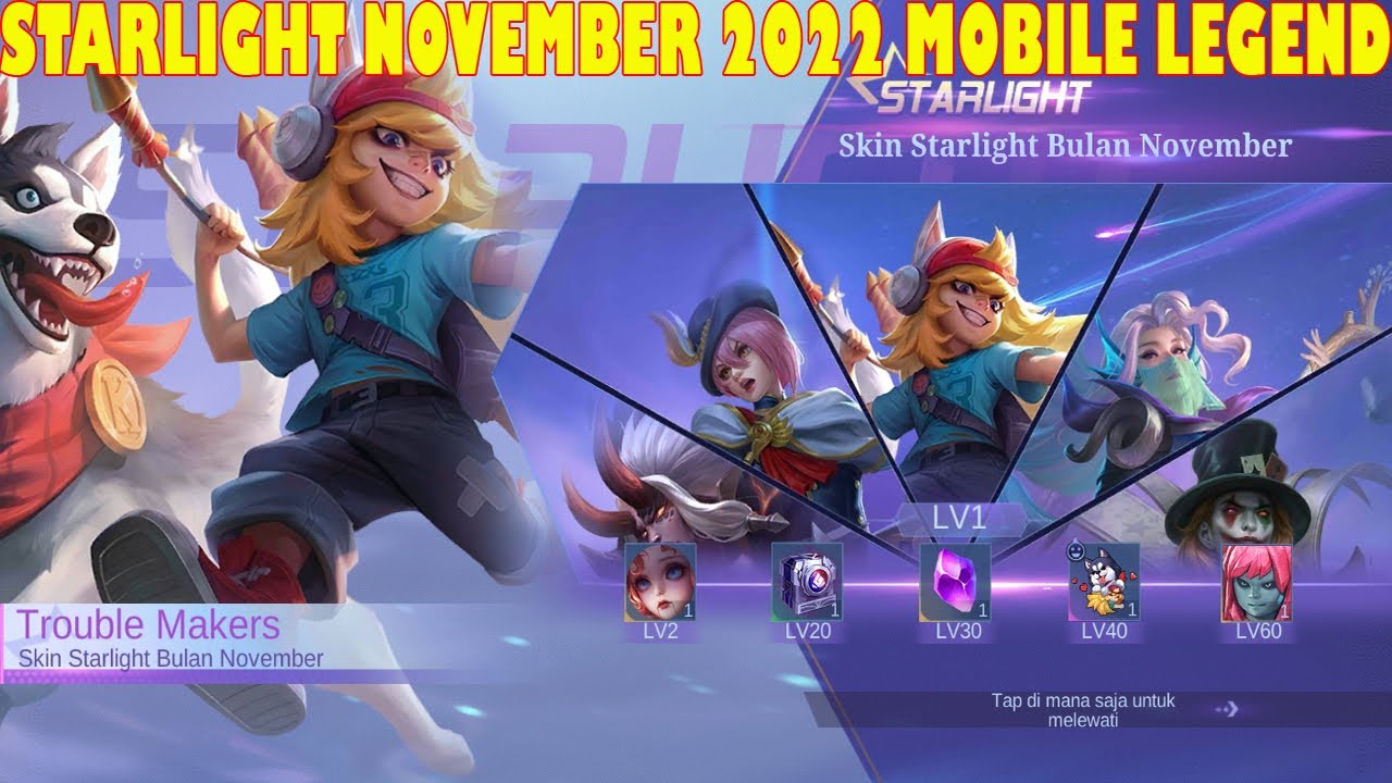 SKIN STARLIGHT NOVEMBER 2022 MOBILE LEGEND - YouTube
