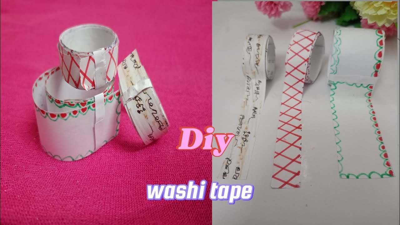 How to make designable Washi tape at home | Without any double sided ...
