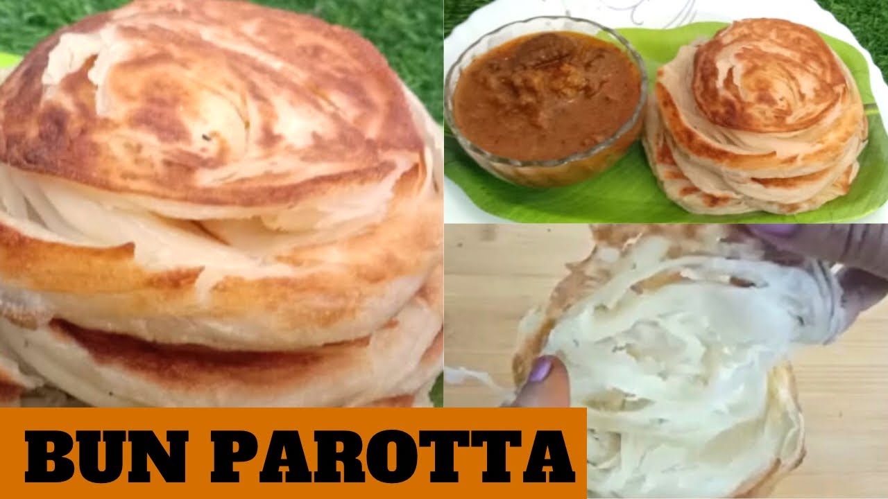 Bun Parotta | Bun Parotta Recipe | Madurai Bun Parotta | Soft layered ...