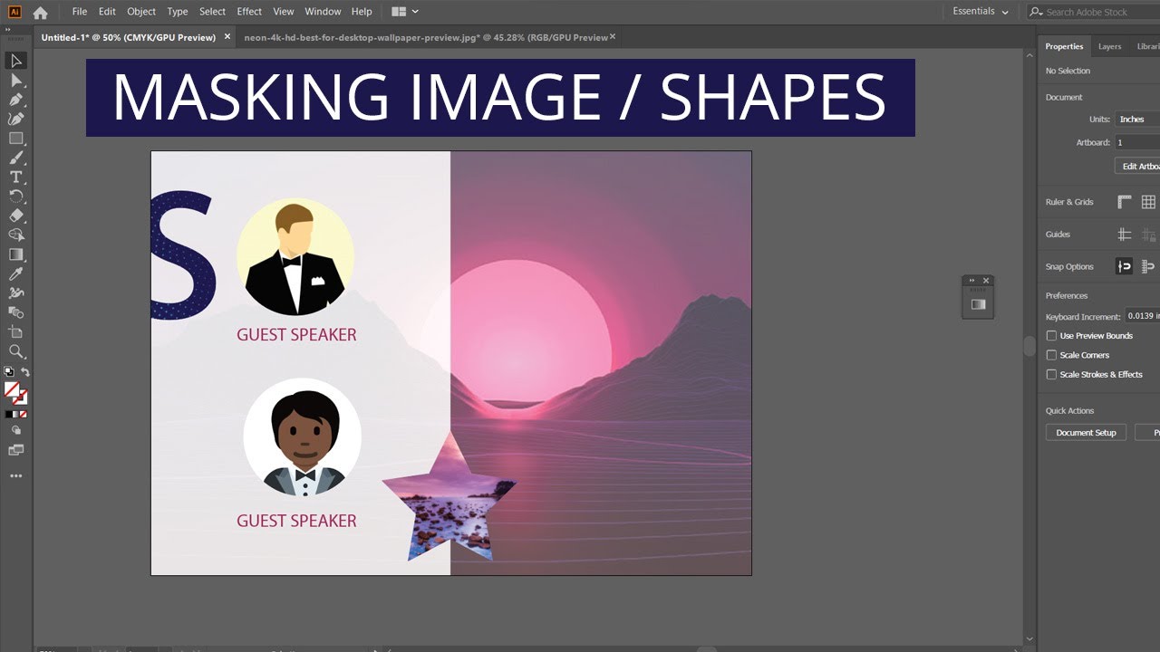 Masking Adobe Illustrator Tagalog Tutorial | Mask Image, Shape and Text ...