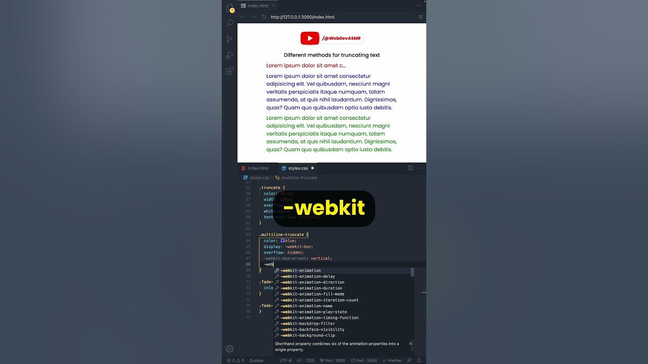 Truncate Text With These Css Tricks Shorts Css Csstips Youtube