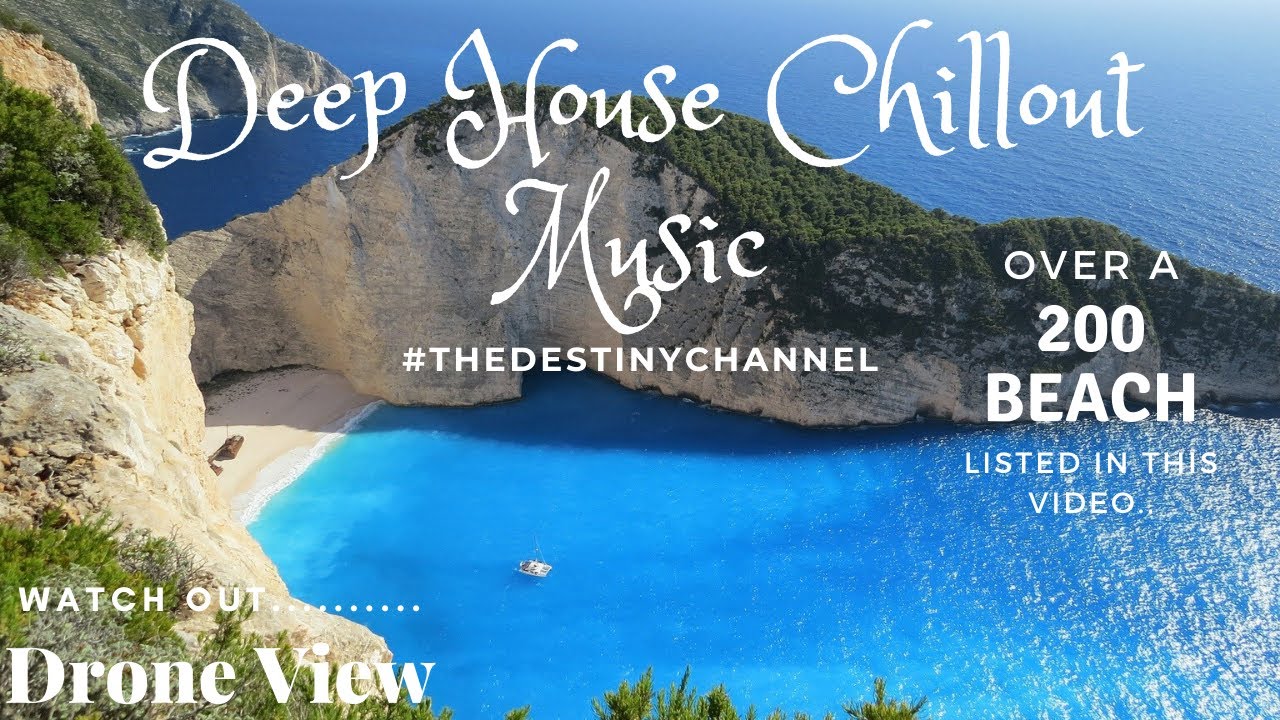 Deep house chillout, beach with music, Relaxation music, Drone view ...