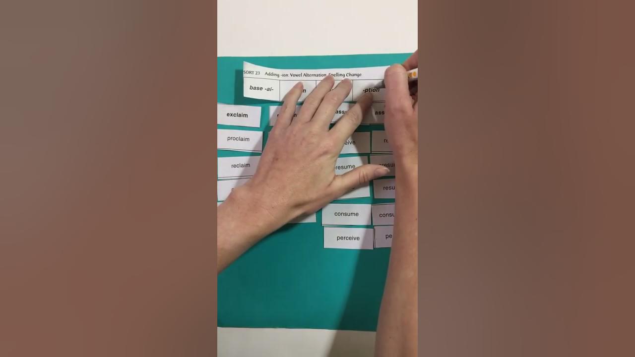 DR sort 23 adding -ion vowel alternation and spelling change - YouTube