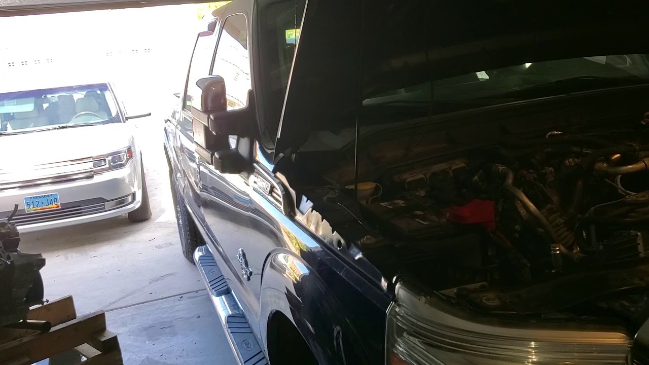 2011 f250 6.7 loaded with a 2015 6.7 and turbo first start - YouTube