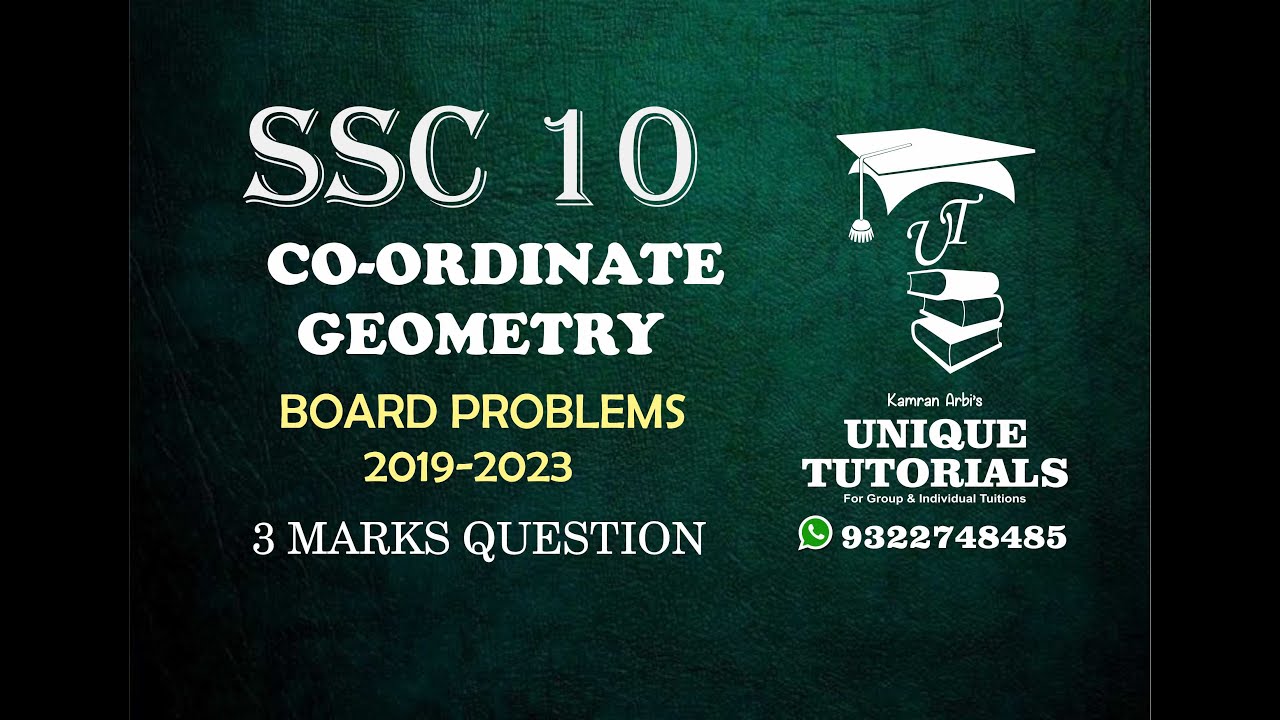 SSC CO-ORDINATE GEOMETRY 3 MARKS - YouTube