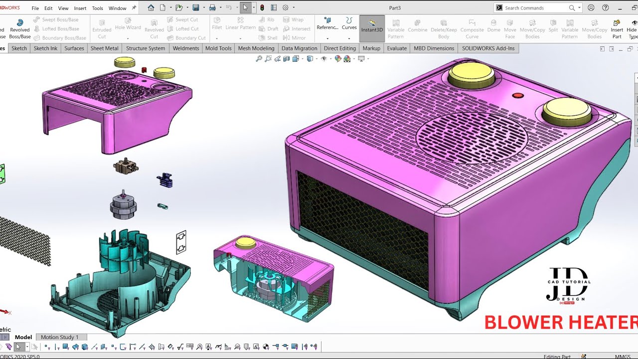 Blower Heater Design in Solidworks Concept Design - YouTube