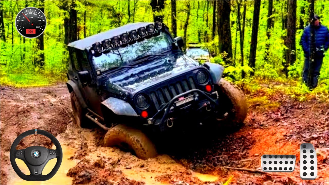 403 auto SUV 4x4 jeep off-road driving in forest simulator hill game ...